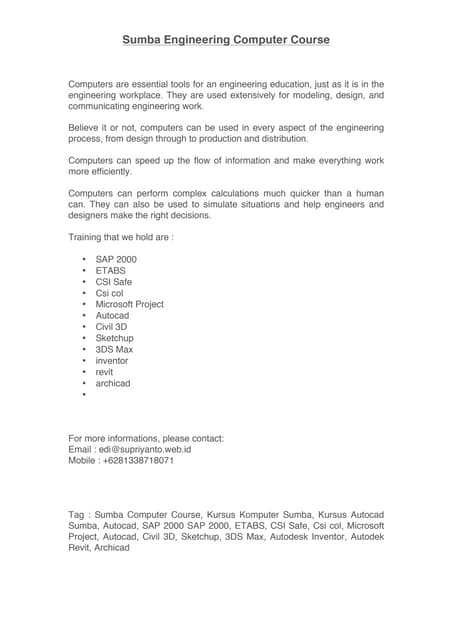 Palu engineering computer course | PDF