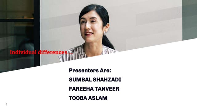 Individual Differences in Learners | PPTX