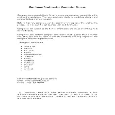 Manado engineering computer course | PDF