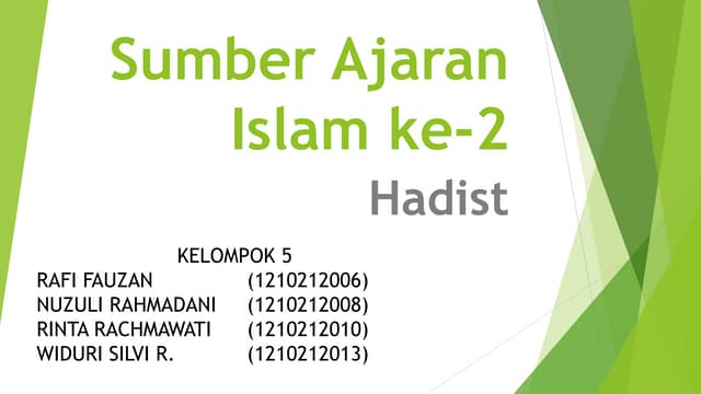 Sumber pokok ajaran agama islam | PPTX