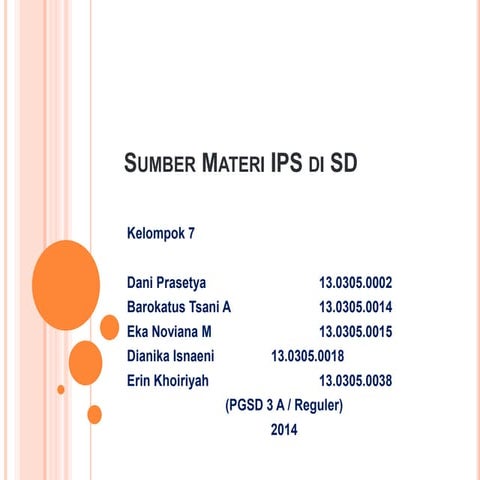 Sumber materi ips di sd kelompok 7 | PPT