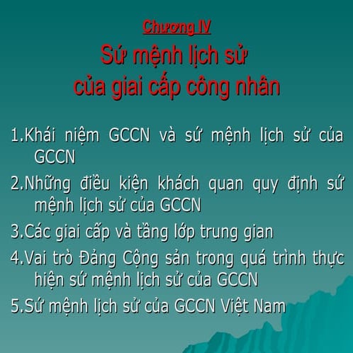 Su menh lich su cua giai cap cong nhan | PPT