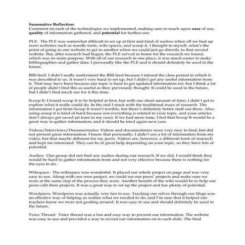 Sumil summative reflection | PDF