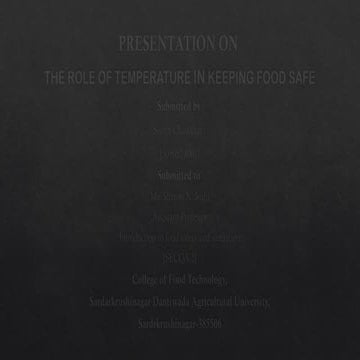 The role of temprature in keeping food safe | PPTX
