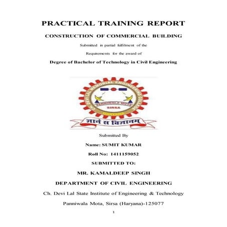training report on commercial building | DOCX