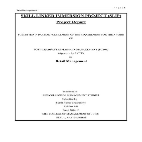 Retail Management Consumer Buying Behavior And Planogram Docx