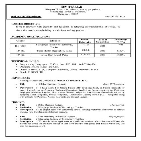 Sumit kumar resume | DOCX