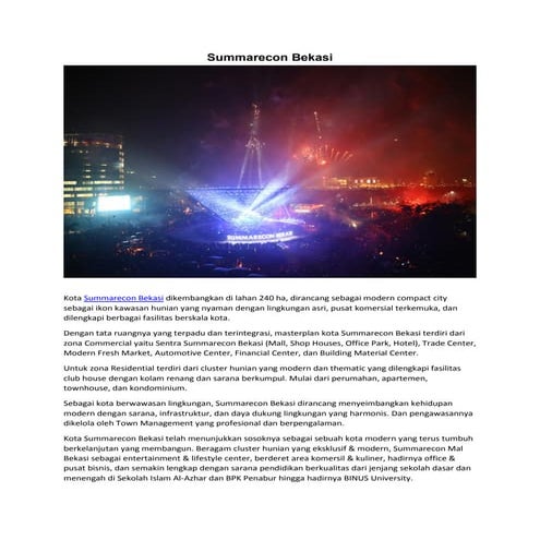 Summarecon bekasi | PDF