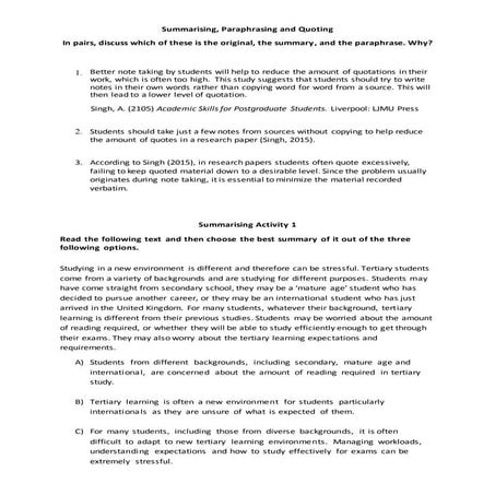 Summarising, paraphrasing and quoting worksheet (lgbtq+ version) | DOCX ...
