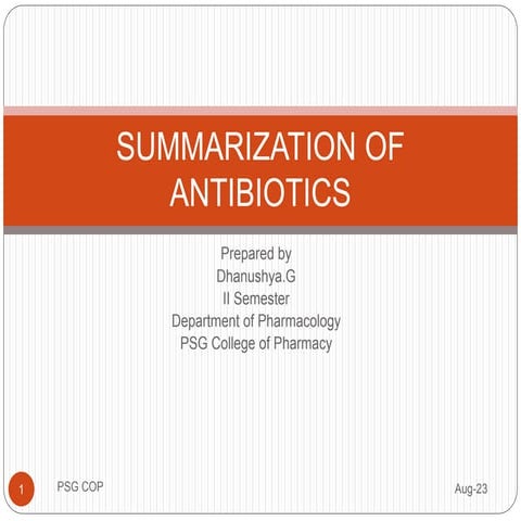 SUMMARIZATION OF ANTIBIOTICS.pptx