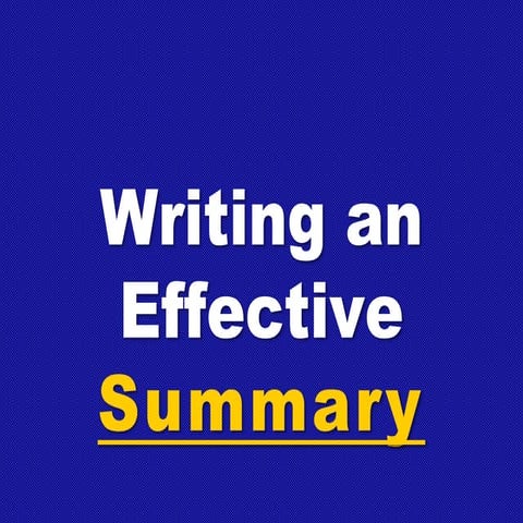 Writing Summary | PPT