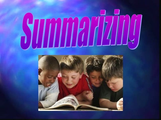 Summarizing A Story | PPT