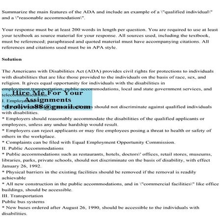 Summarize the main features of the ADA and include an example of a .pdf