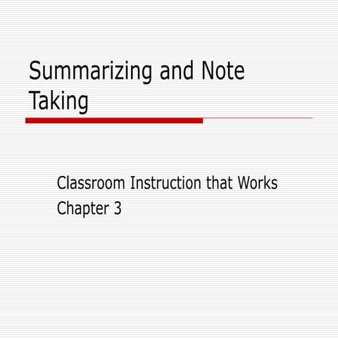 Summarizing and note taking | PPT