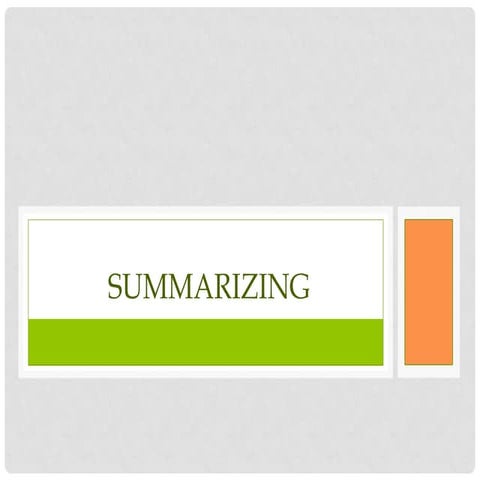 Summarizing ii | PPT