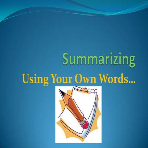 Summarizing | PPTX
