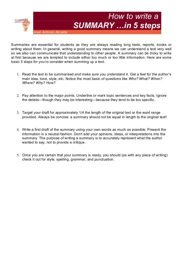 Summary Writing Summary Writing