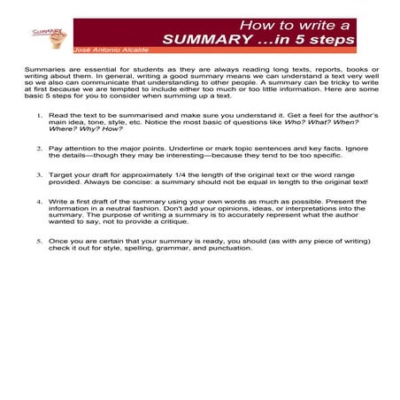 Summary writing | PDF