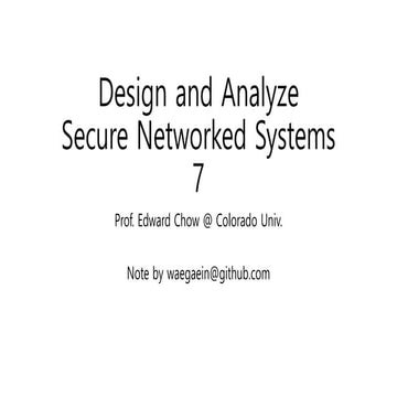 Design and Analyze Secure Networked Systems - 7 | PDF