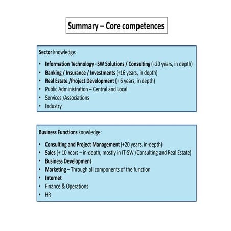 Summary core competencies | PDF | Business Administration | Business