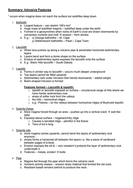 Geography M1 Intrusive Volcanic | PPT