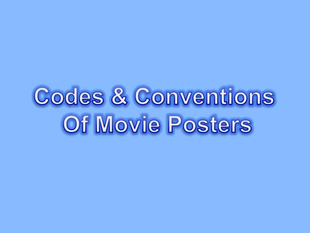 Film poster codes and conventions | PPTX
