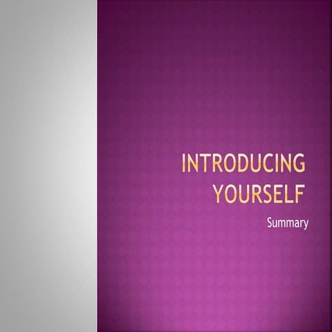 Introducing Oneself | PPTX
