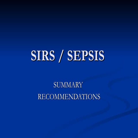 Summary sirs-sepsis | PPT