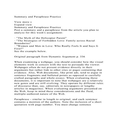 Summary Paraphrase Venn Diagram Solved Rephrase The Argument