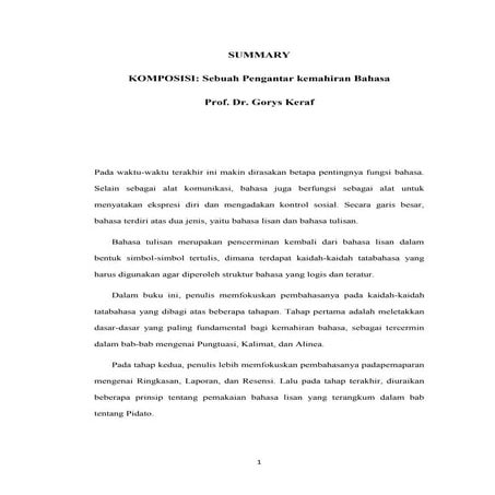Summary buku gorys keraf | DOCX