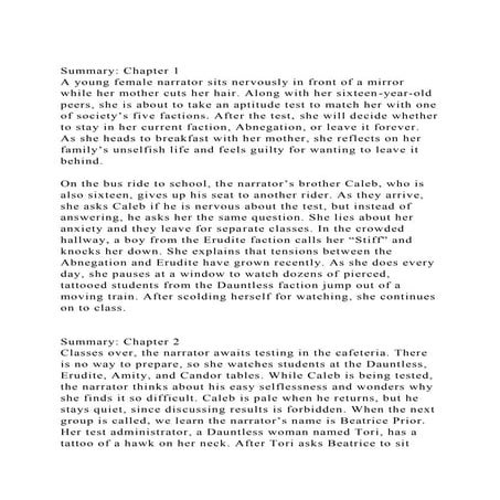 Summary Chapter 1A young female narrator sits nervously in fron.docx ...