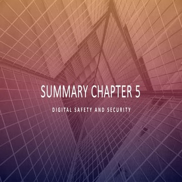 Summary chapter 5 | PPT