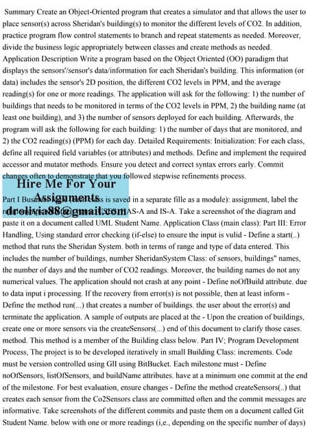 Summary Create An Object Oriented Program That Creates A Simulator Anpdf 3206