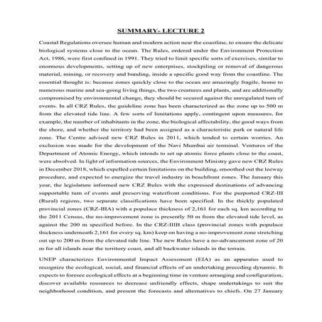 Summary lecture 2 | PDF