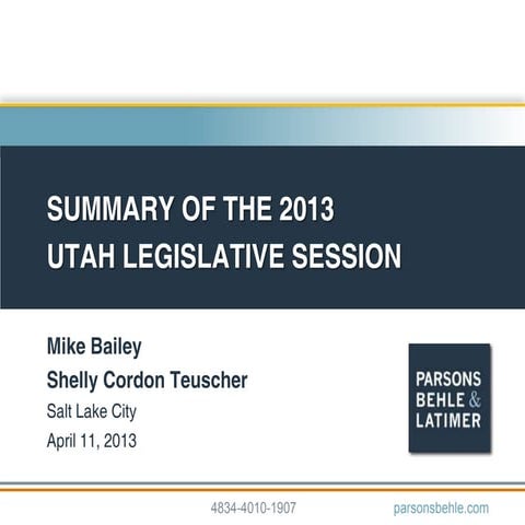 Summary_of_2013_Utah_Legislative_Session | PPTX