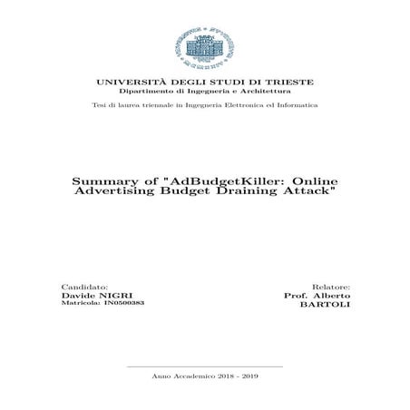 Summary of "AdBudgetKiller: Online Advertising Budget Draining Attack ...