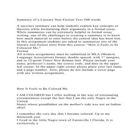 Summary of a Literary Non-Fiction Text 500 wordsA succinct sum.docx