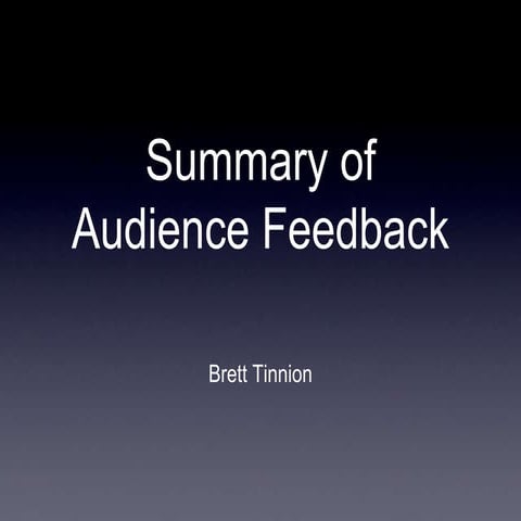 Summary of Audience Feedback | PPT