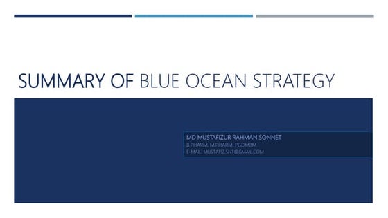 blue ocean.pdf summary of the book and discussion | PDF