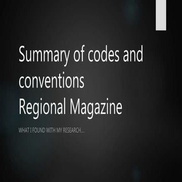 Summary of codes and conventions | PPT