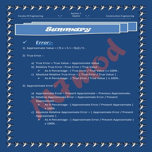 Summary of error | PDF