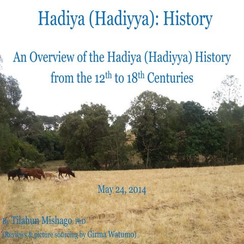 History of the Hadiya (Hadiyya) People in Ethiopia - An Overview | PDF
