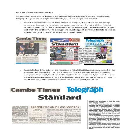 Summary of local newspaper analysis | DOCX | Desktop Publishing ...