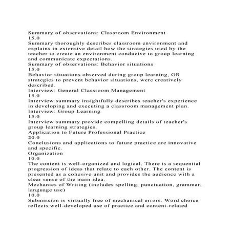 Summary of observations Classroom Environment 15.0 Summary th.docx