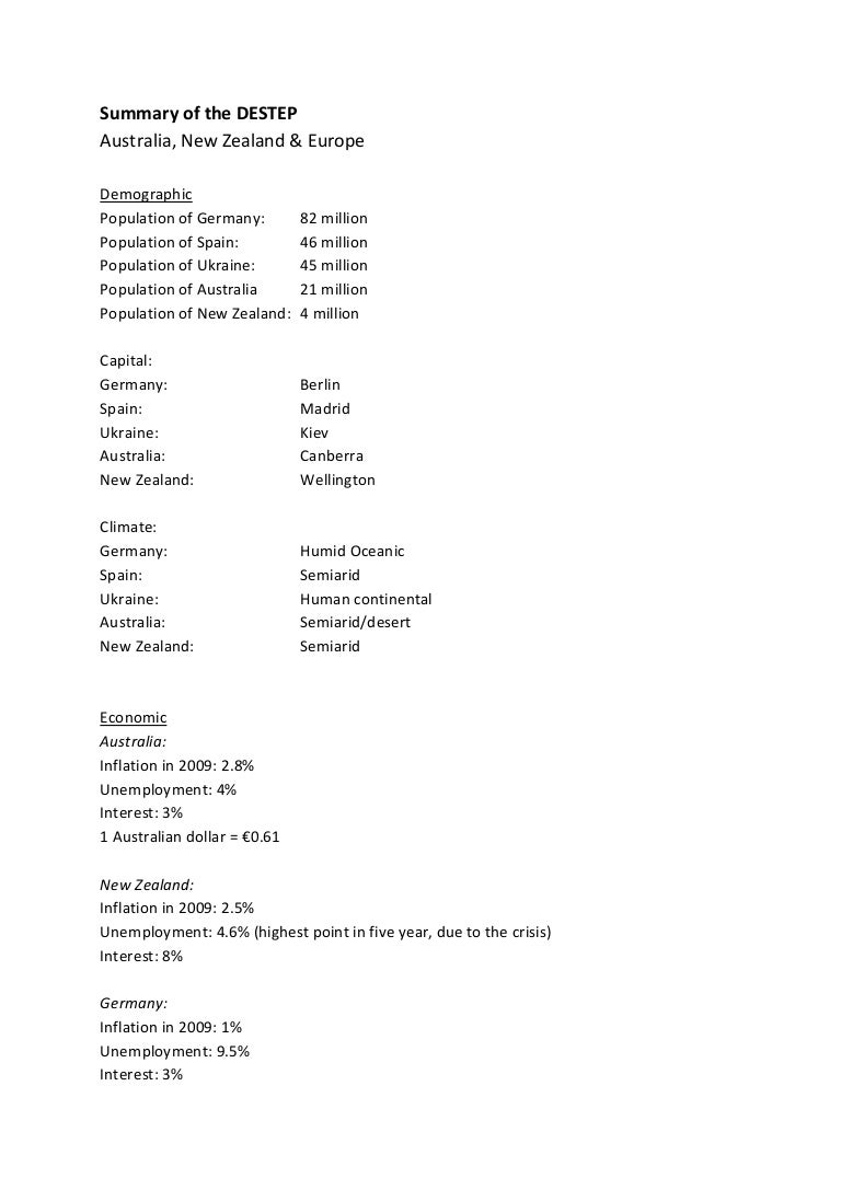 Summary Of The Destep