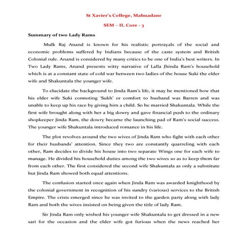 Summary of two lady rams. | PDF