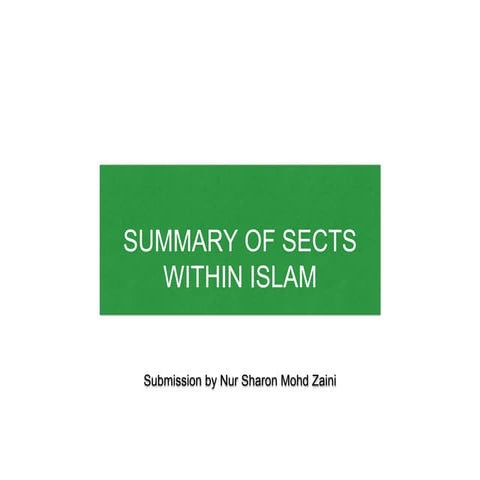Summary of Sects within Islam | PPT