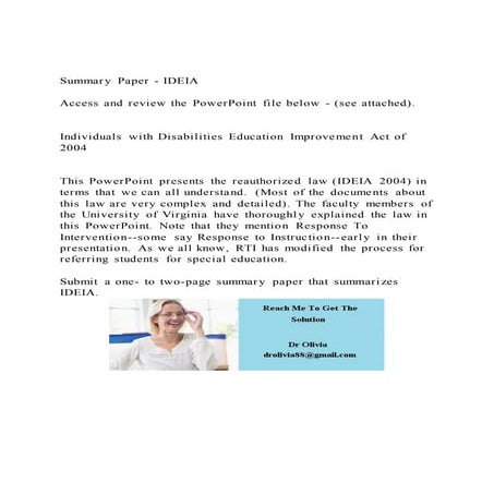 Summary Paper - IDEIAAccess and review the PowerPoint file b | DOCX