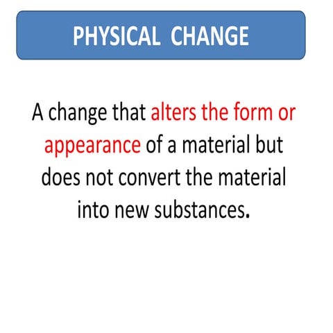 Summary physical changes | PPTX