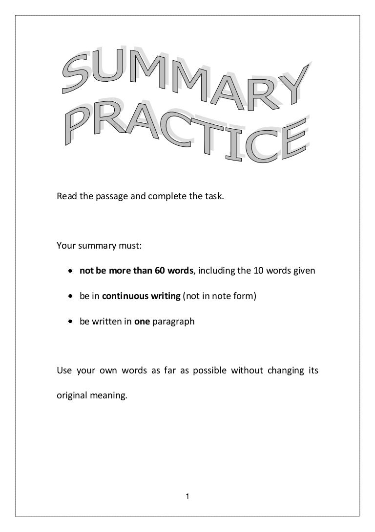 Summary Practice summary-practice
